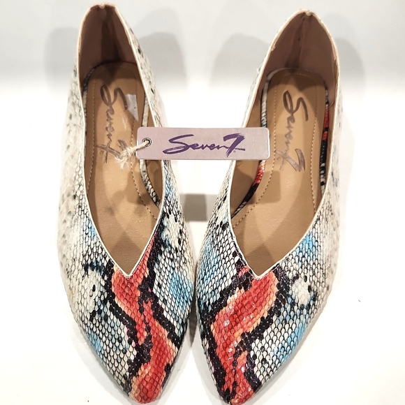 Seven7 | Shoes | New Seven7 Nelly Snake Print Python Ballet Flats Size ...
